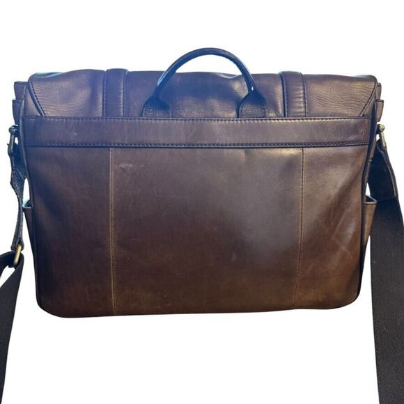Fossil | Bags | Fossil Brown Leather Satchel Crossbody Laptop Briefcase ...
